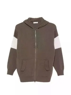 PANICALE Ribbed-knit Colour-block Hoodie