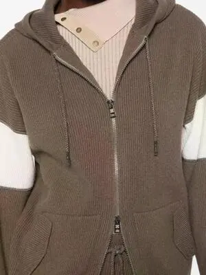 PANICALE Ribbed-knit Colour-block Hoodie