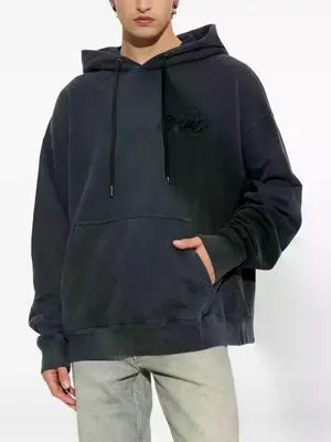 Off-White Logo-embroidered Cotton Hoodie