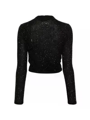 GENTRYPORTOFINO Sequin-embellished Wrap Cardigan