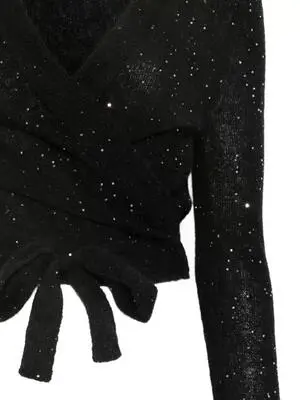 GENTRYPORTOFINO Sequin-embellished Wrap Cardigan