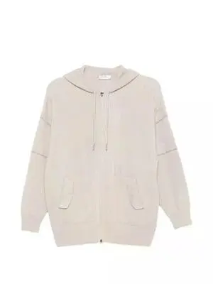 PANICALE Ribbed-knit Zip-up Hoodie
