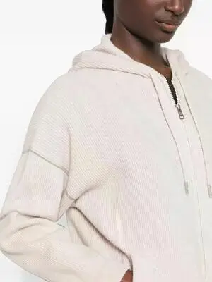 PANICALE Ribbed-knit Zip-up Hoodie