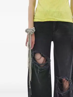 AREA Crystal-embellished Knotted Chain Bracelet