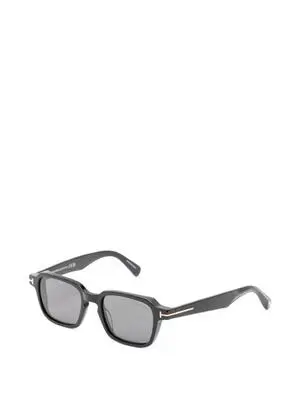 TOM FORD Ezra T-motif Square-frame Sunglasses - Black