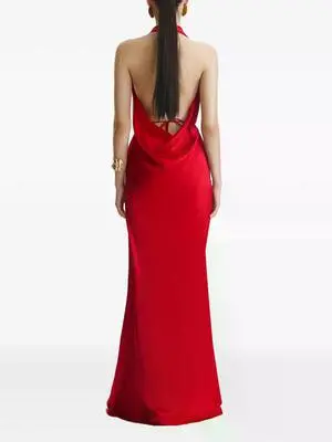 BENEDETTO Cowl-neck Halterneck Maxi Dress