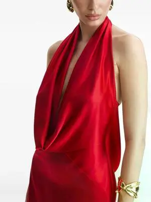 BENEDETTO Cowl-neck Halterneck Maxi Dress