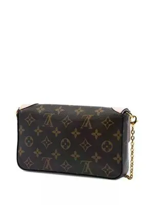 LOUIS VUITTON 2018 Monogram Pochette Felicie Valentine Dog Crossbody Bag - Brown