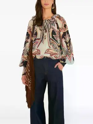 Farm Rio Tapestry Dream Ruffled Blouse