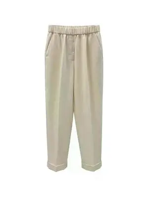 Peserico Elasticated-waistband Turn-up Trousers