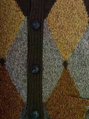 BALLANTYNE Diamond Intarsia Cardigan
