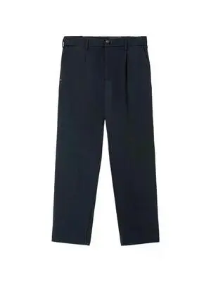 WHITE SAND Luke Pleated Jersey Trousers - Blue