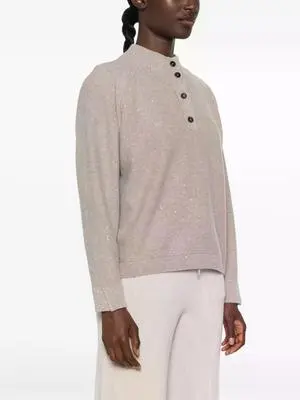 PANICALE Sequin-embellished Button-fastening Sweater