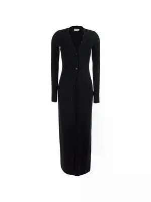 Blumarine Faux-fur Collar Ribbed Cardigan - Black