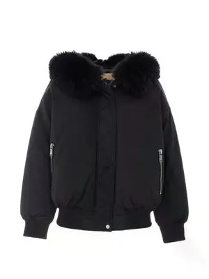 Michael Kors Faux-fur Trim Bomber Jacket - Black