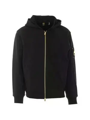 Moose Knuckles Logo-plaque Zip-up Hoodie - Black