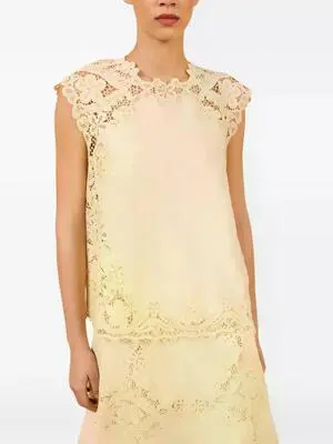 Ulla Johnson Amelie Guipure Lace-trim Top