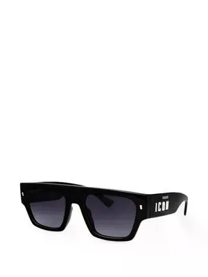 Dsquared2 Icon Logo-plaque Rectangle-frame Sunglasses - Black