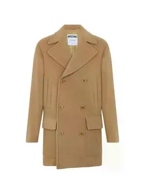 Moschino Double-breasted Logo-plaque Coat