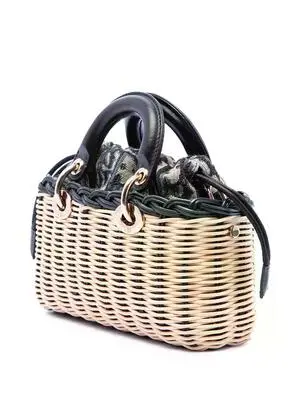 Dior 2023 Micro Wicker Oblique Lady D Joy Satchel