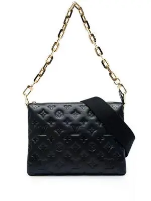 LOUIS VUITTON 2021-2026 Monogram Embossed Puffy Lambskin Coussin Pm Satchel