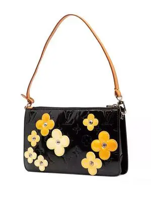 LOUIS VUITTON 2002 Monogram Vernis Lexington Fleurs Pochette Shoulder Bag