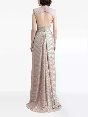 GEMY MAALOUF Plissé Ruffled Dress