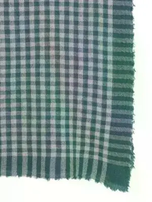 Apuntob Checked Fringed Scarf