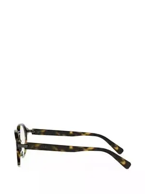 BVLGARI Tortoiseshell-effect Round-frame Glasses