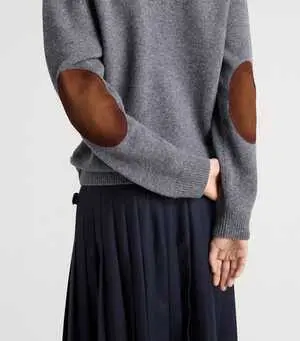 Prada Wool Suede-trim V-neck Cardigan