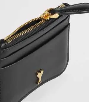 AMI Paris Leather Paris Zipped Card Holder