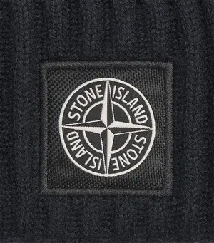 Stone Island Virgin Wool Logo Beanie