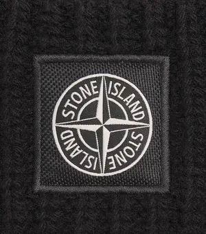 Stone Island Virgin Wool Logo Beanie
