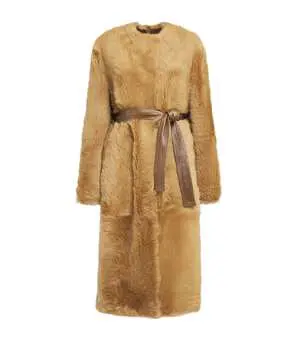 FFORME Reversible Camel Shearling-leather Coat - Brown
