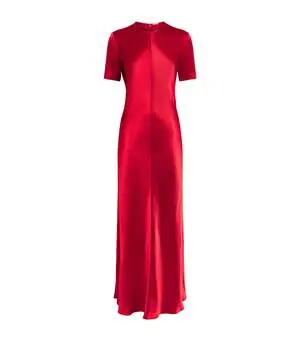 FFORME Satin Akriti Maxi Dress - Red