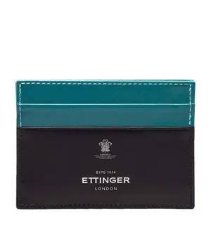 ETTINGER Leather Sterling Flat Card Holder