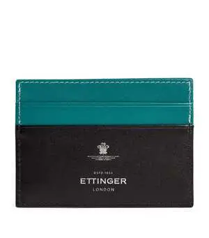 ETTINGER Leather Sterling Flat Card Holder