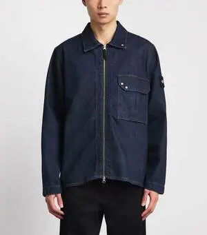 Stone Island Zip-up Denim Overshirt