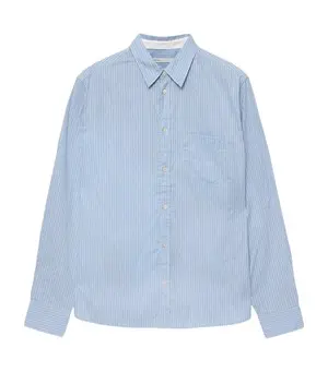 ALLSAINTS Organic Cotton Stripe Judd Shirt - Blue