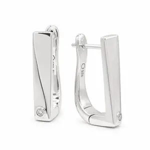 CIER Diamond Flex Hoops - Silver