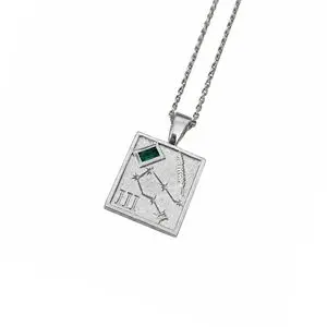 CIER Gemini Zodiac Necklace - Silver