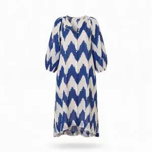 Adrift Clothing Mandy Tunic Dress In Chevron - Blue