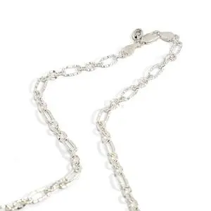 CHARLOTTE'S WEB JEWELLERY Hammered Diamond Cut Cable Chain - Silver