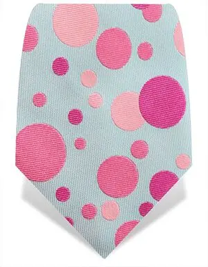 GRESHAM BLAKE Pink & Spots Silk Tie - Blue
