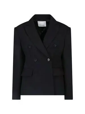 THE FRANKIE SHOP Doyer Cinched Double-breasted Blazer - Black