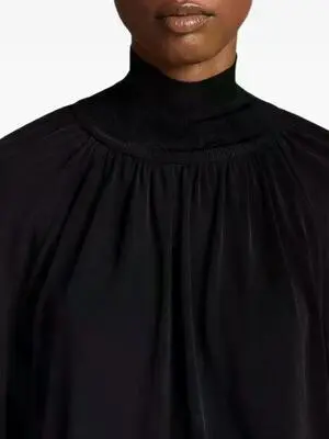 Vince Gathered High-neck Blouse