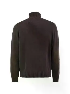 FAY Hook-fastening Wool Sweater - Brown