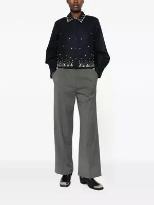 Maje Crystal-embellished Cropped Shirt