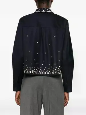 Maje Crystal-embellished Cropped Shirt