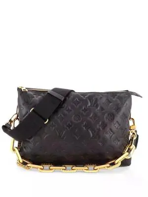 LOUIS VUITTON Coussin Bag Monogram Embossed Lambskin Mm Crossbody Bag - Black